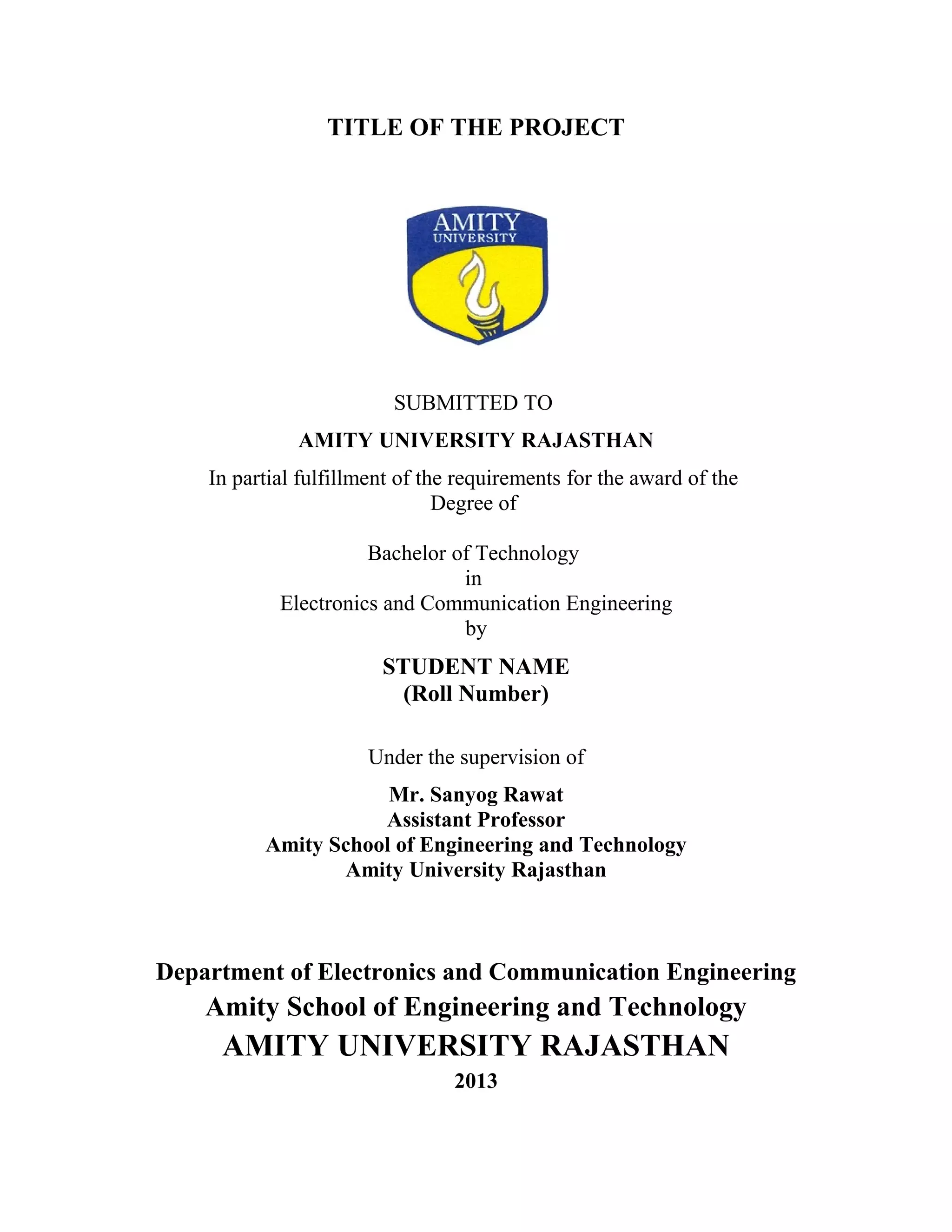 Layout of b.tech_project_report | DOC