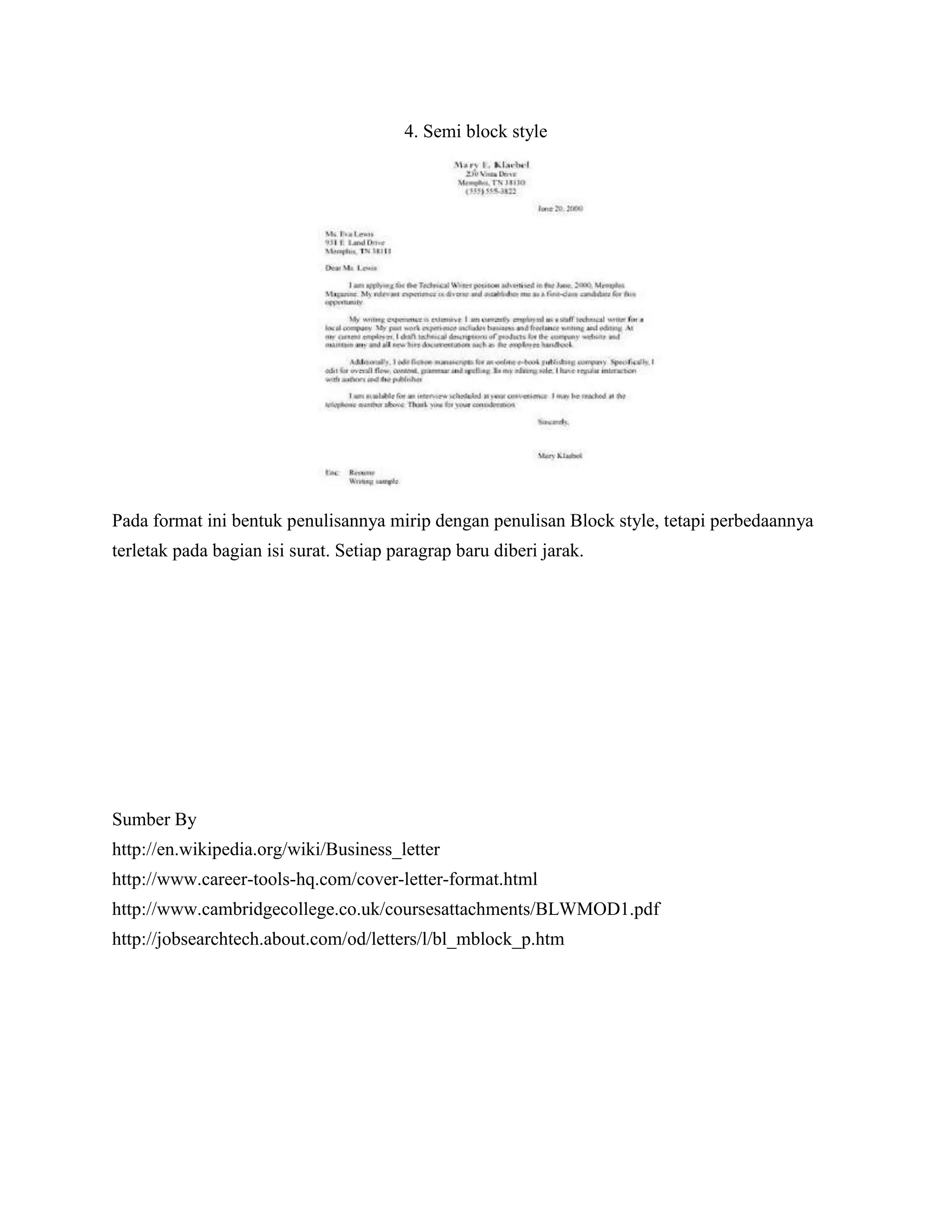 Layout of business english letter | DOC