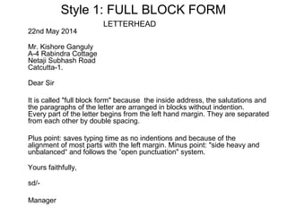 Layout of business letters | PPT