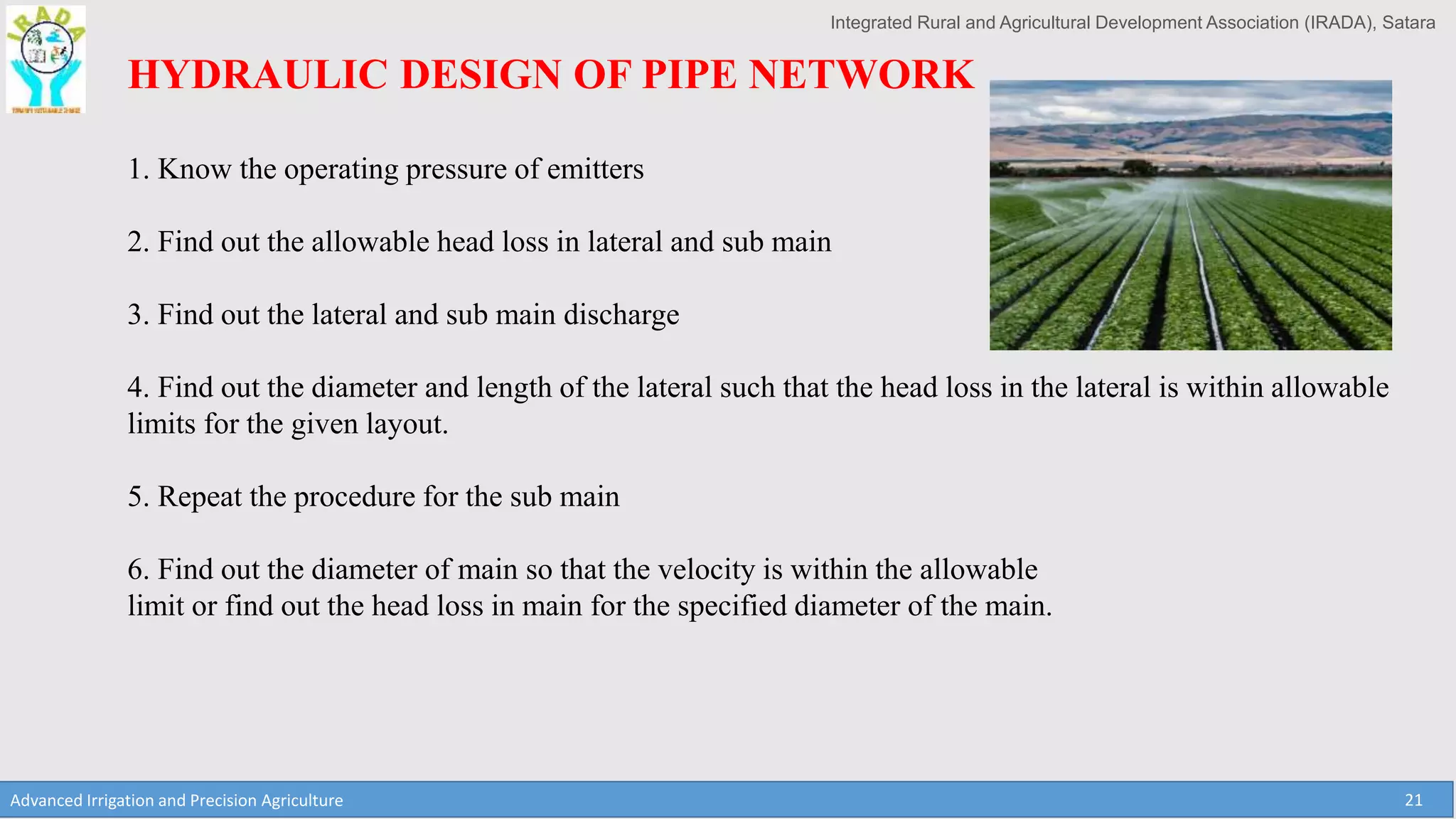 Layout of drip irrigation system | PPTX