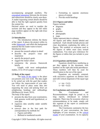 Layout of engineering report tutorsindia.com
