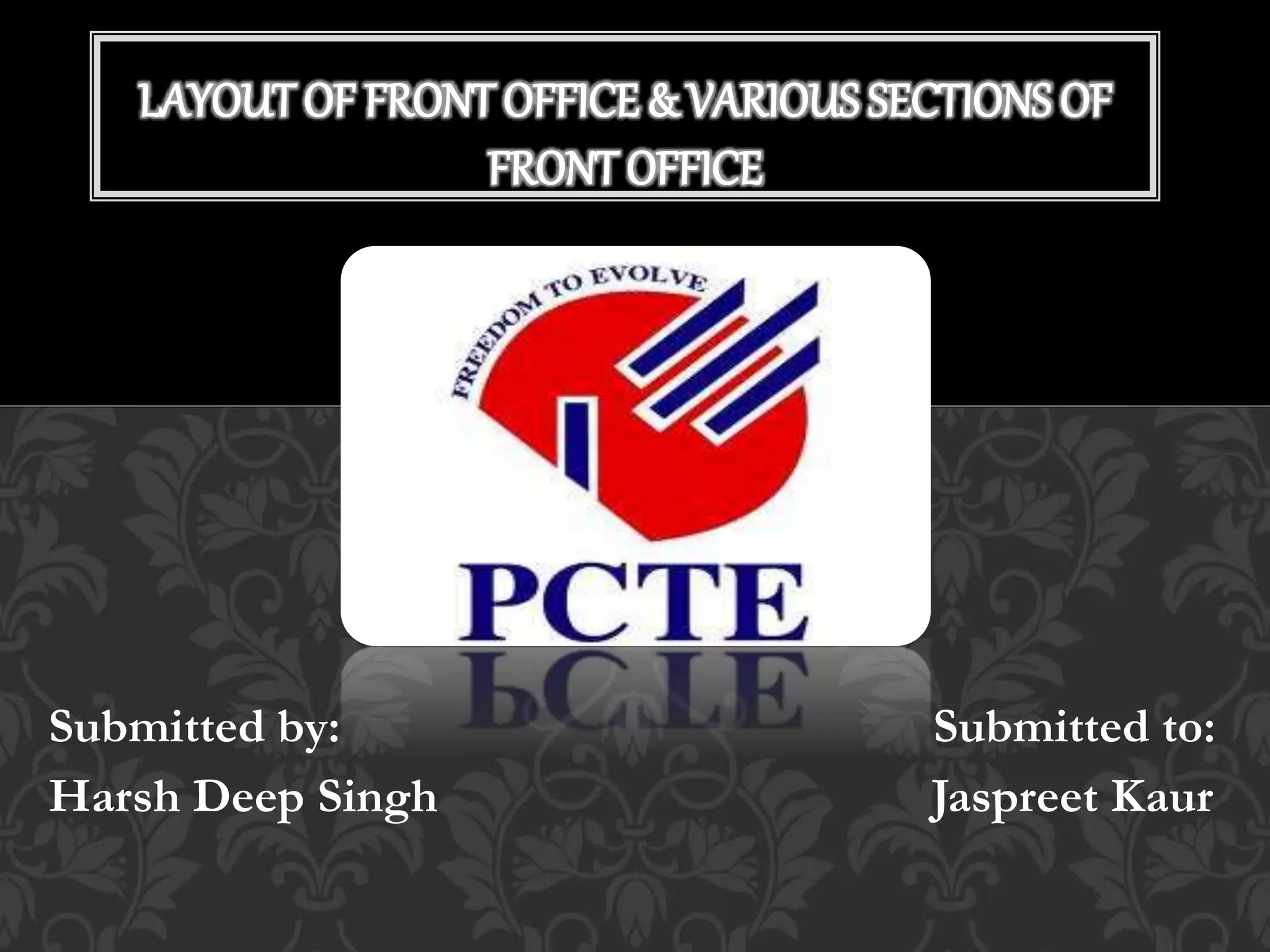 Layout of front office & various sections of FO | PPTX