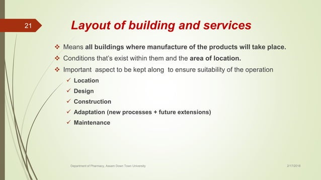 Layout of pharmaceutical building and services | PPTX | Pharmaceutical ...