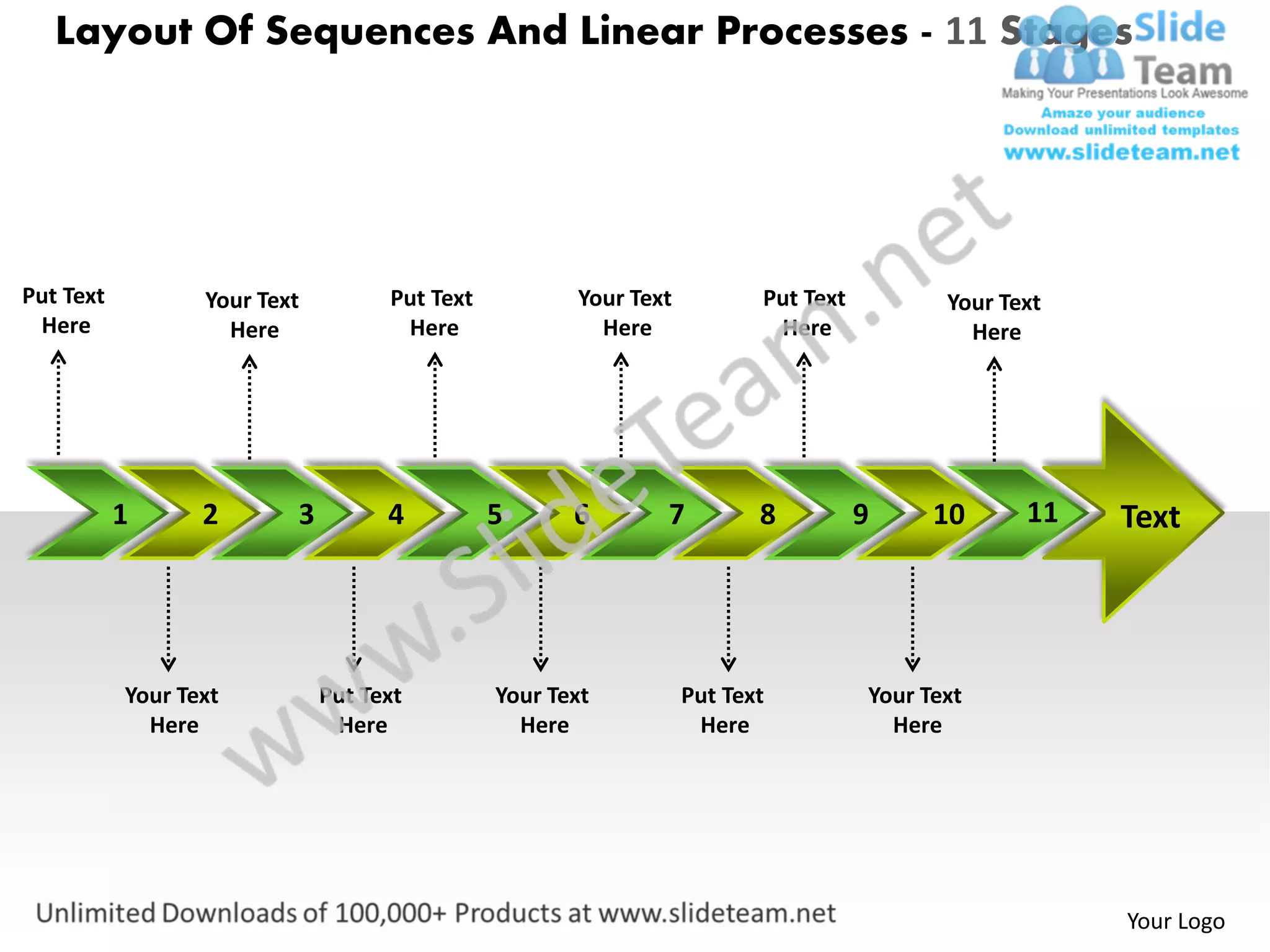 Layout of sequences and linear processes 11 stages power point ...