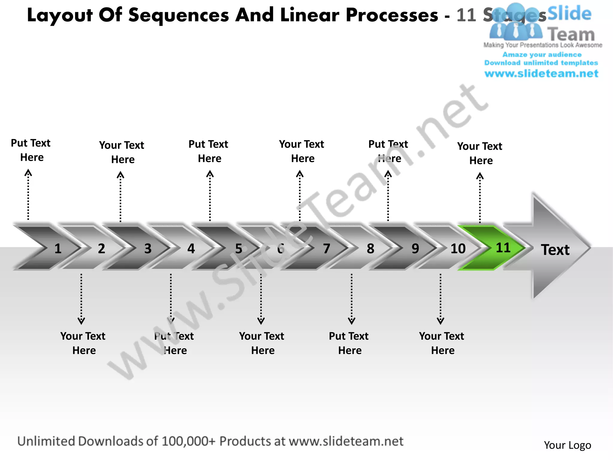 Layout of sequences and linear processes 11 stages power point ...