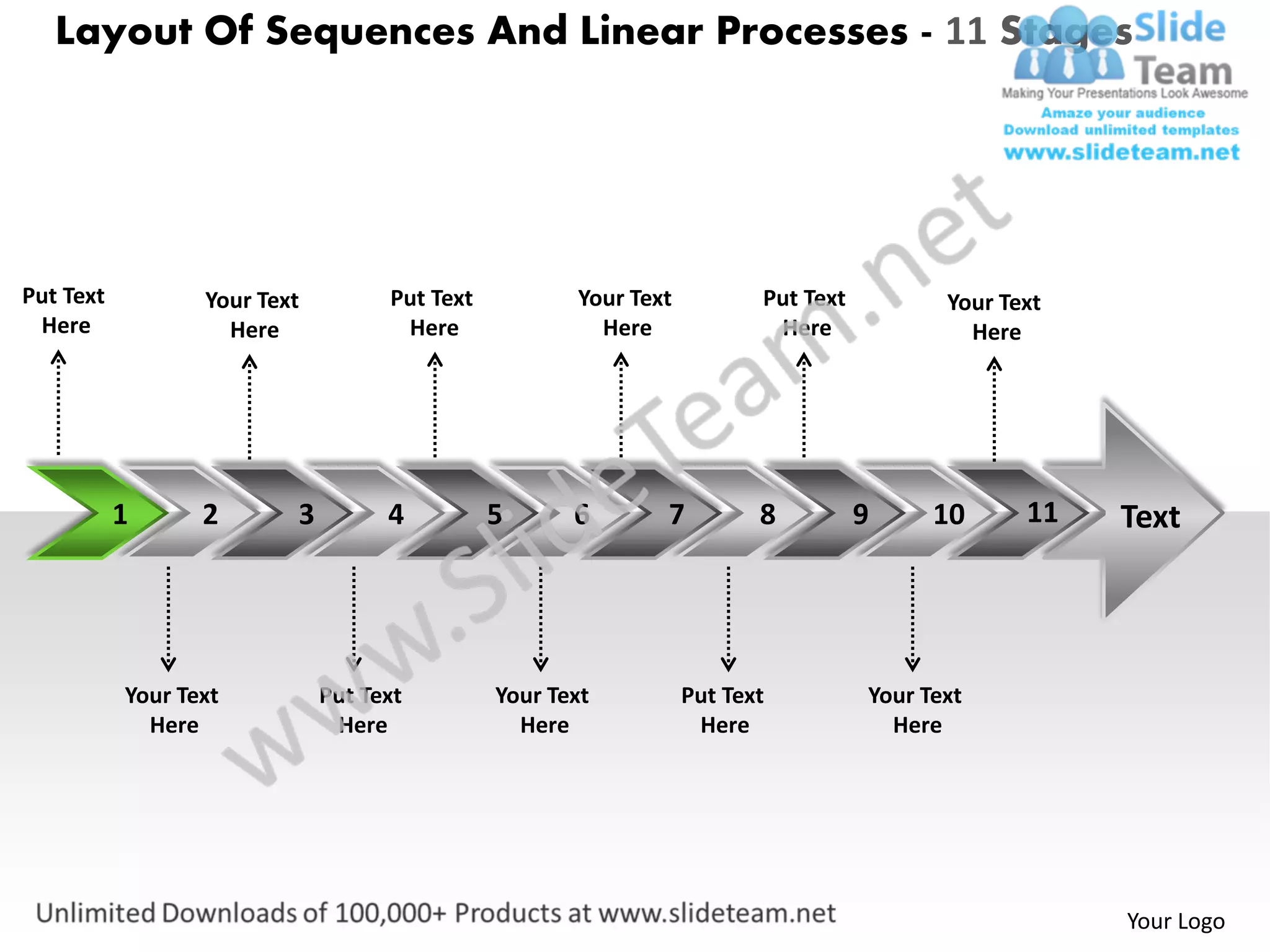 Layout of sequences and linear processes 11 stages power point ...