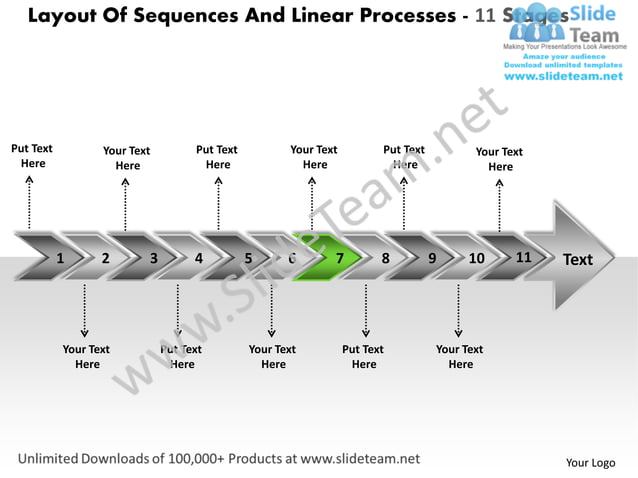 Layout of sequences and linear processes 11 stages power point ...