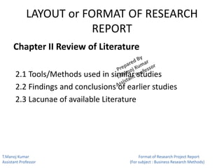 Layout or format of project report | PPTX