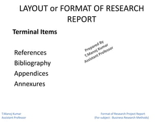 Layout or format of project report | PPTX