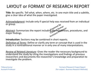Layout or format of project report | PPTX