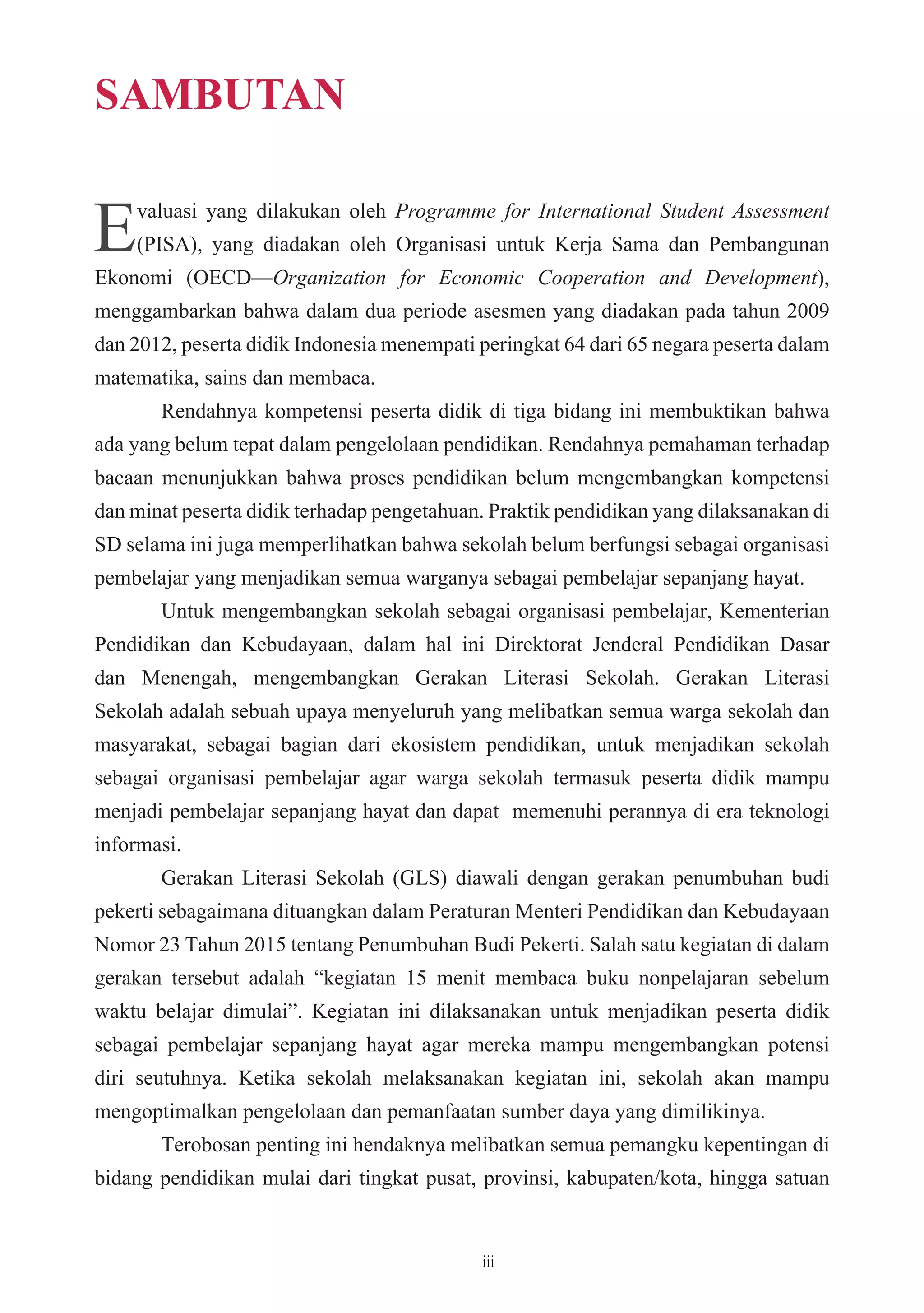 Layout panduan gerakan literasi sekolah di sekolah dasar 260116 | PDF