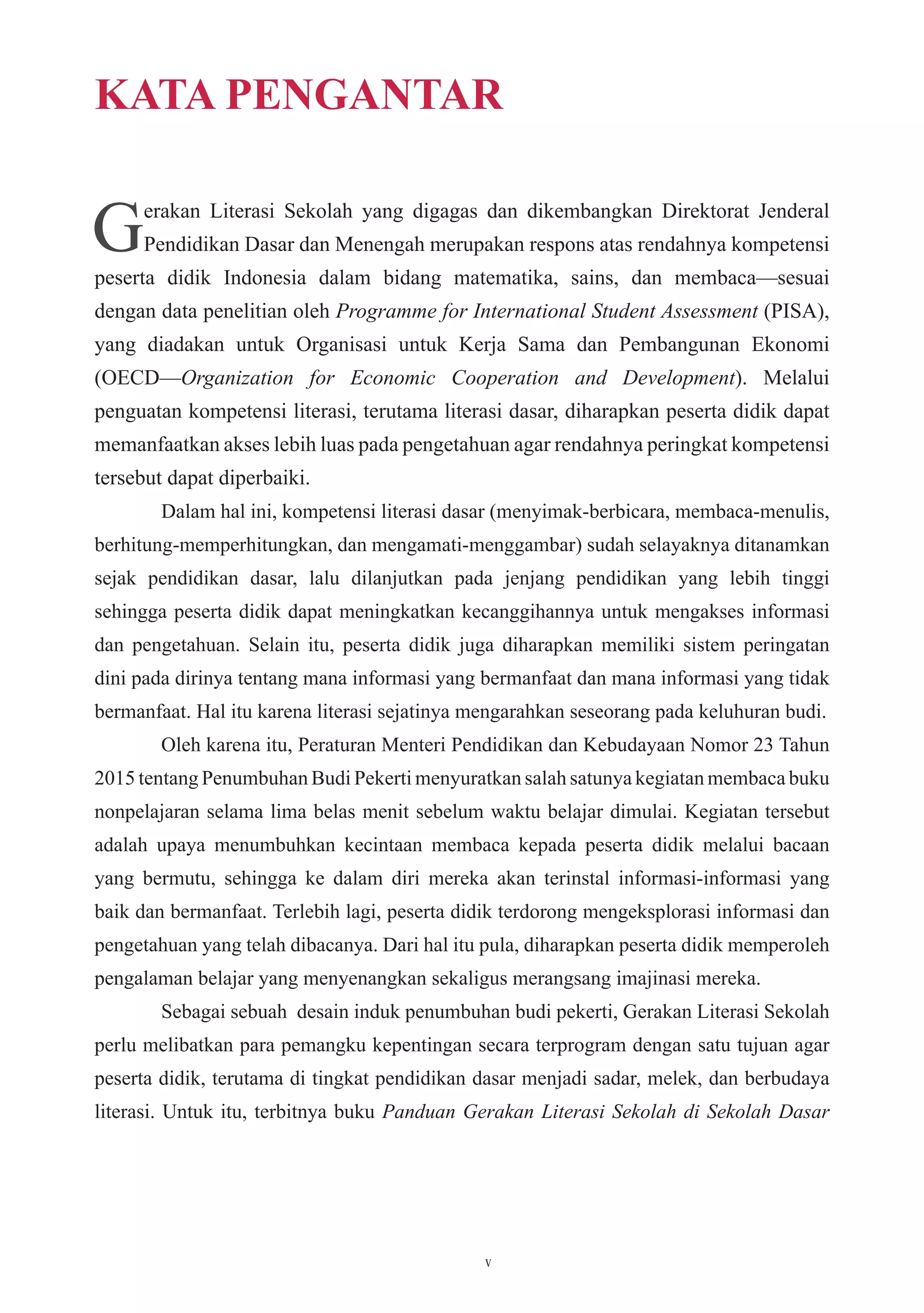 panduan gerakan literasi sekolah di sekolah dasar | PDF