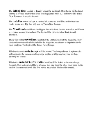 Layout Plan For Magazine | DOC