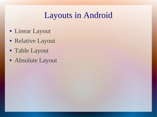 Layouts in android | PDF
