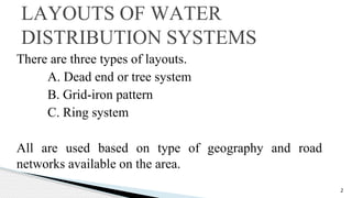 Layouts of water distribution systems | PPTX