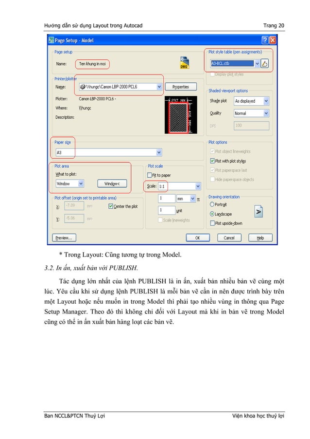 Hướng dẫn sử dụng Layout trong cad | PDF