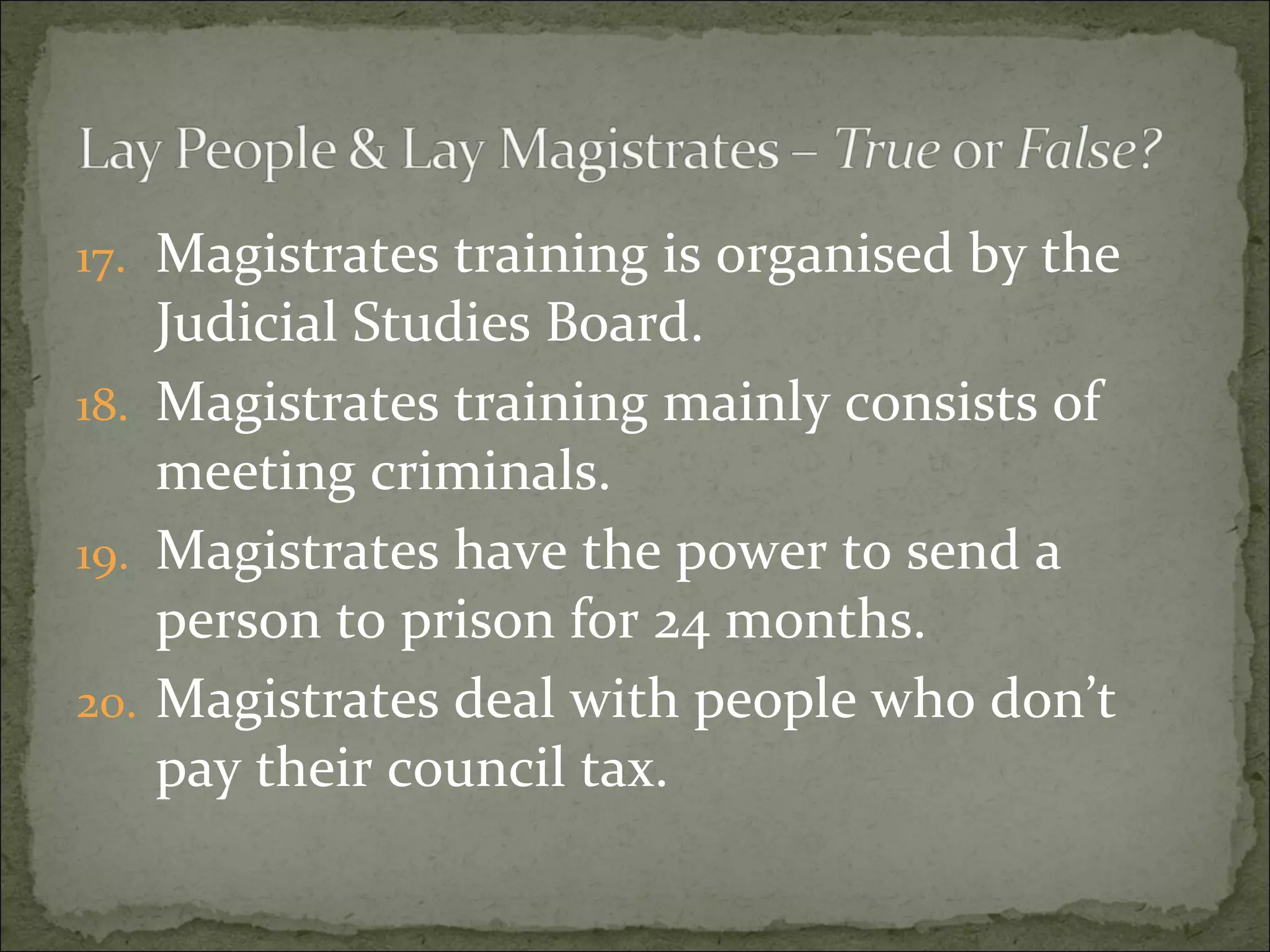 Lay people and magistrates full powerpoint | PPT