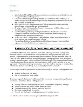 Channel Checklist for Vendor Channel/Partner Managers | DOCX | Sales ...