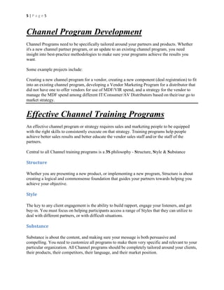Channel Checklist for Vendor Channel/Partner Managers | DOCX | Sales ...