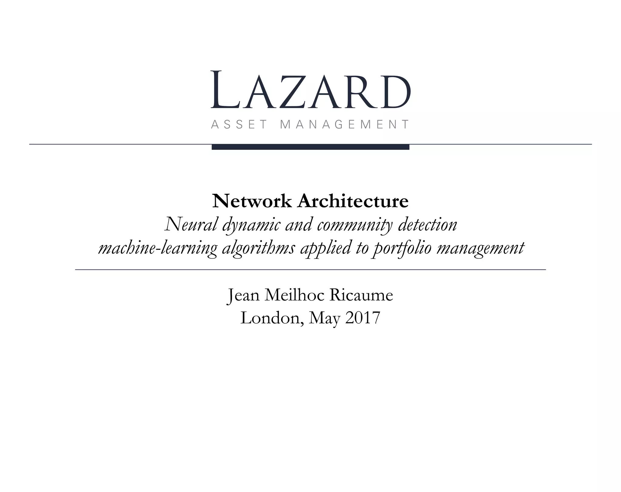 Lazard network correlation_architecture | PDF