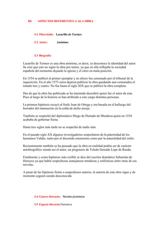 Lazarillo de tormes | DOCX