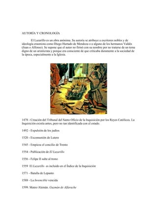 Lazarillo de tormes explicación | PDF