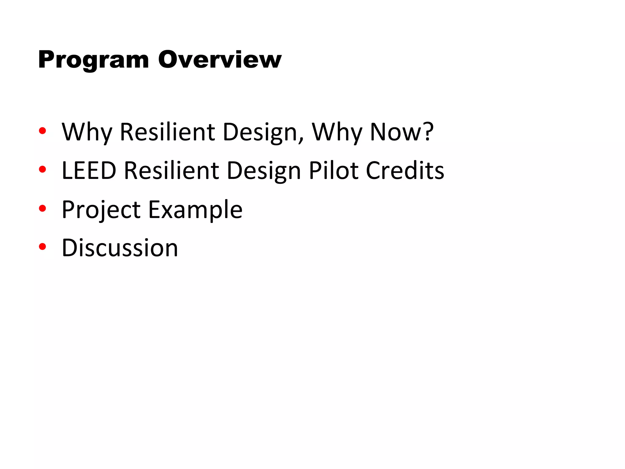 Introducing the LEED Resilient Design Pilot Credits | PDF