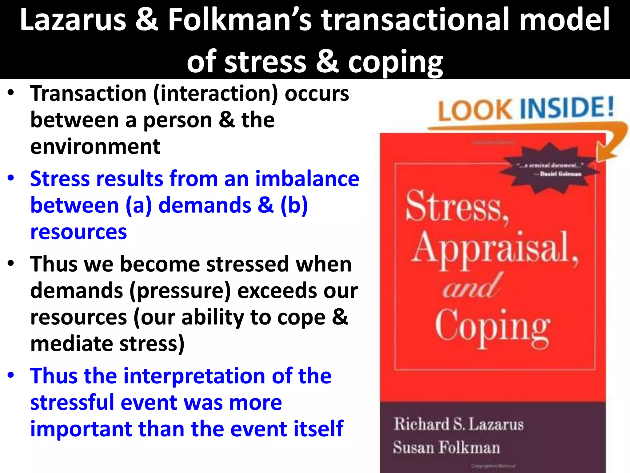 Lazarus and Folkman Transactional model | PPTX