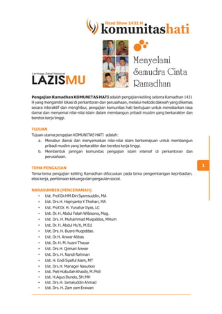 ROAD SHOW KOMUNITAS HATI | PDF