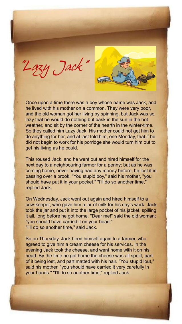 Lazy jack story | PDF | Celebrity Families | Pop Culture