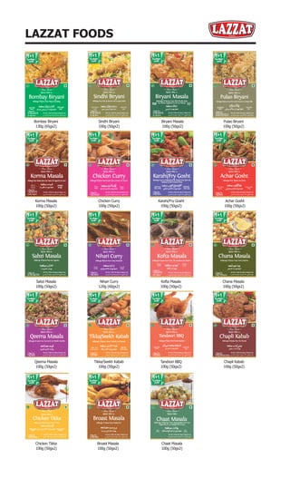 LAZZAT BRAND RECIPE SPICES CATALOG | PDF