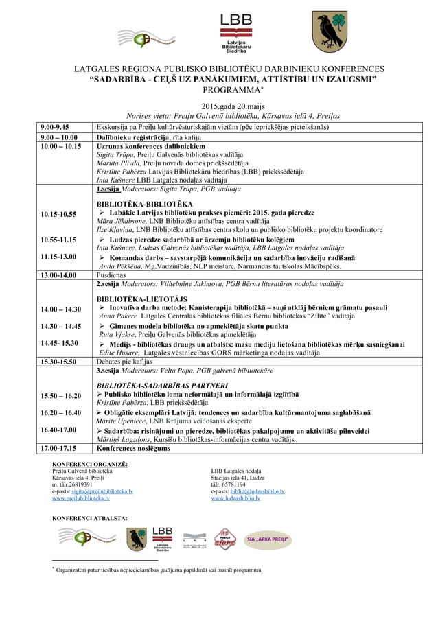 LBB Latgales nodaļas konferences programma | PDF