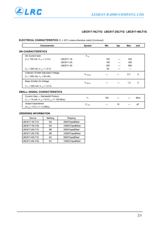 Original NPN Transistor LBC817 BC817 6C SMD Code 500mA 45V SOT23 | PDF