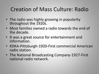 L,b,c, mass culture apush luis Period 3 | PPT