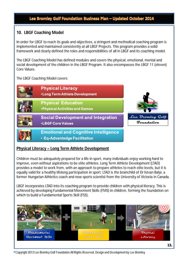 LBGF Business Plan Updated 20 Sep 2014 | PDF