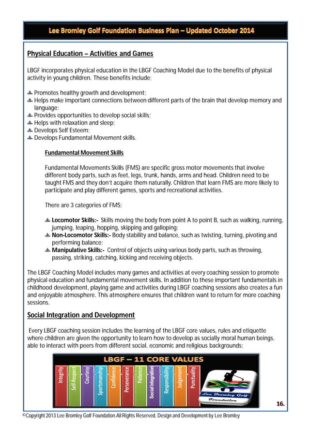 LBGF Business Plan Updated 20 Sep 2014 | PDF