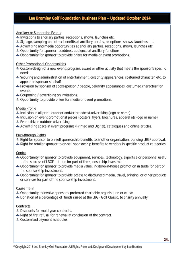 LBGF Business Plan Updated 20 Sep 2014 | PDF