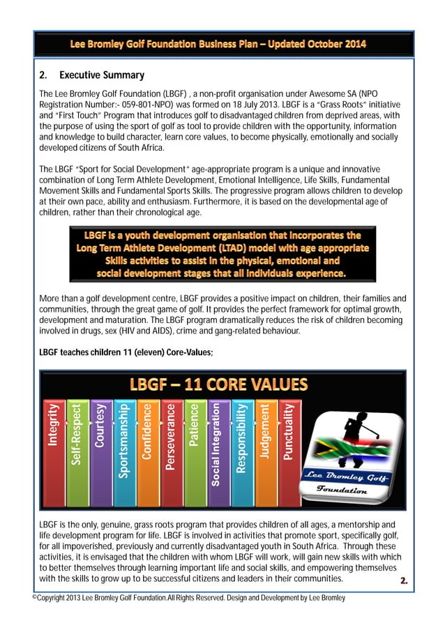 LBGF Business Plan Updated 20 Sep 2014 | PDF