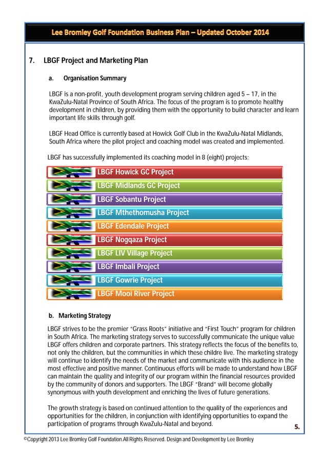 LBGF Business Plan Updated 20 Sep 2014 | PDF