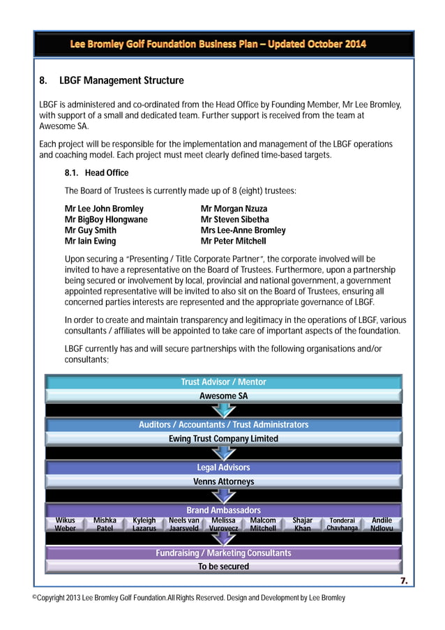 LBGF Business Plan Updated 20 Sep 2014 | PDF