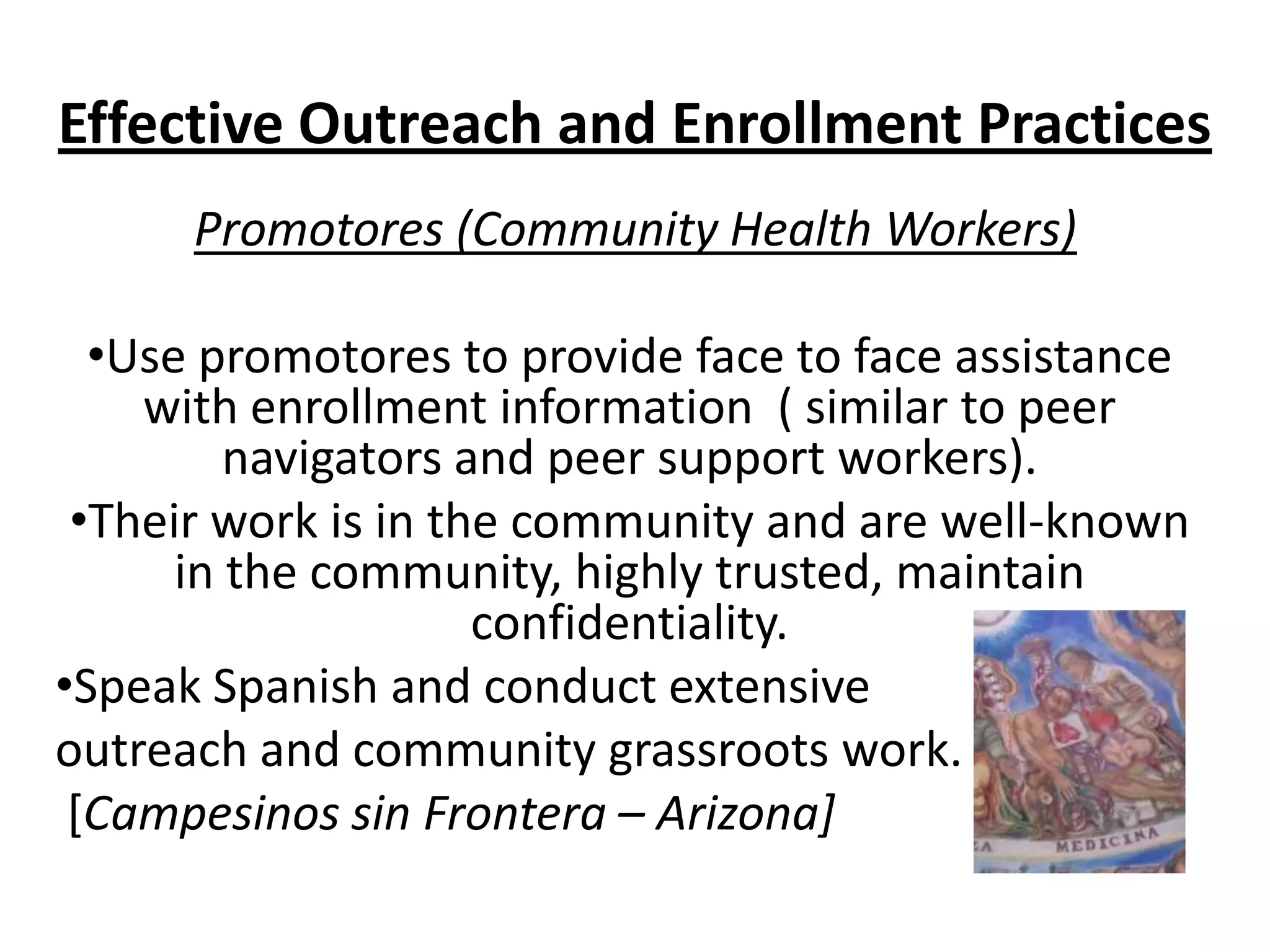 Outreach and Enrollment of Uninsured Hispanic Populations | PPTX