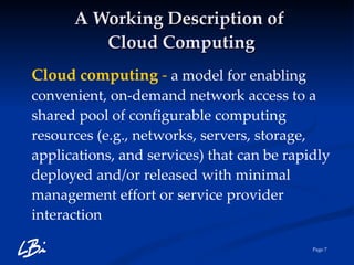 Overview of Cloud Computing and the Potential Business Impact | PPT | Cloud Computing | Internet