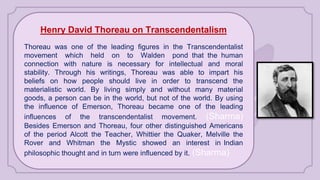 Transcendentalism and Indian Philosophy, Religion | PPTX