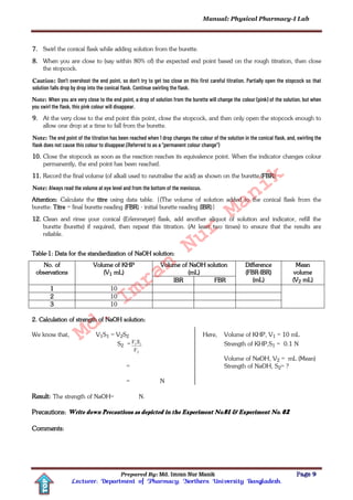 Physical Pharmacy-I lab + Data Sheet | PDF