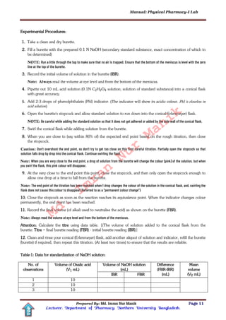 Physical Pharmacy-I lab + Data Sheet | PDF