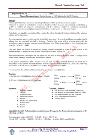 Physical Pharmacy-I lab + Data Sheet | PDF