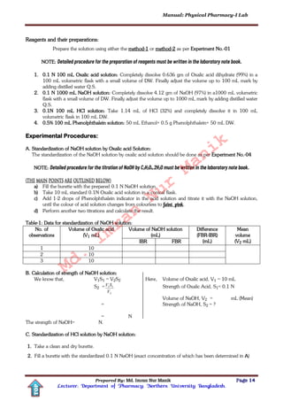 Physical Pharmacy-I lab + Data Sheet | PDF