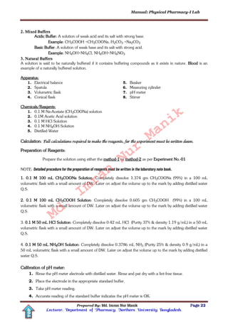 Physical Pharmacy-I lab + Data Sheet | PDF