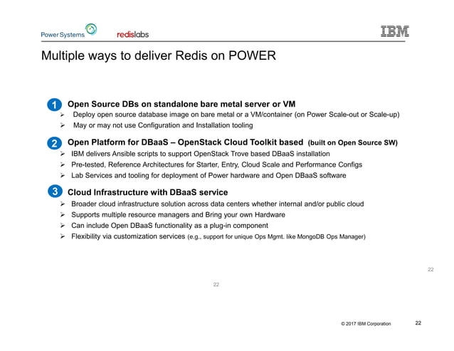 RedisConf17 - Redis Enterprise on IBM Power Systems | PPT