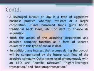 role of lbo and its uses | PPT